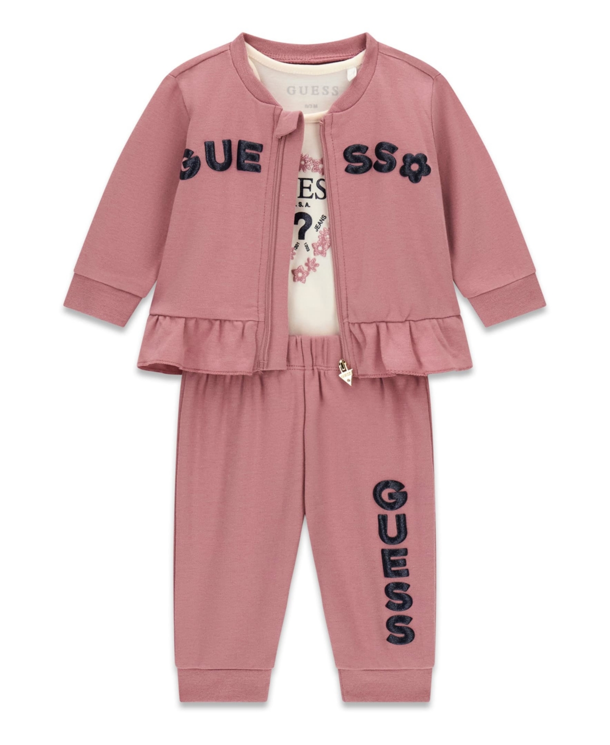 Click here for Guess Baby Girls Long-Sleeve Zip-Up Top  Bodysuit... prices