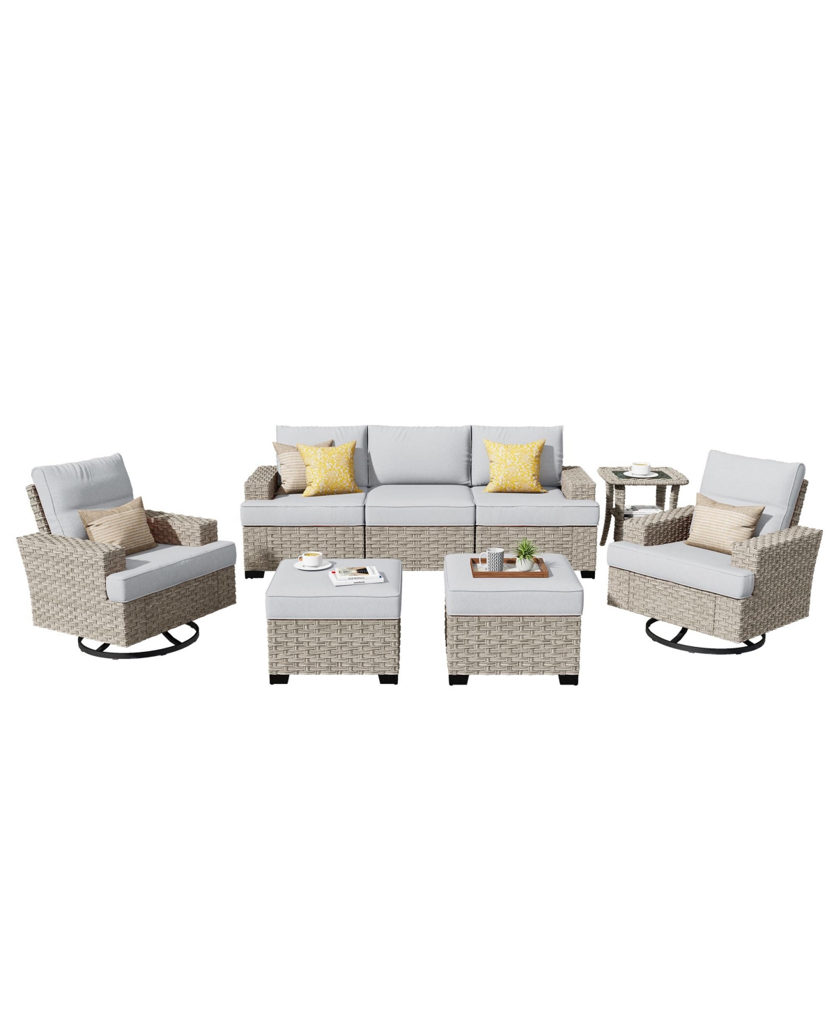 Click here for Xizzi 8 Piece Outdoor Rattan Patio Furniture Set w... prices