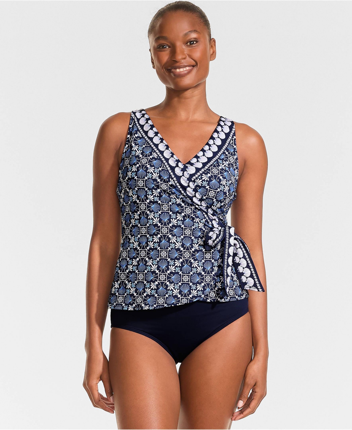 Click here for Lands End Womens Dd-Cup Side Tie Tankini Top - Sea... prices