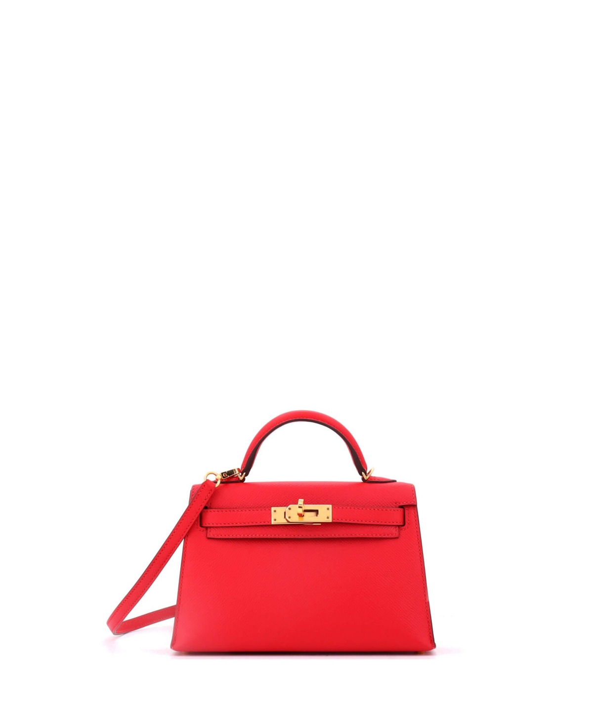 Click here for Pre-Owned HERMES Kelly 20 Handbag Red Epsom with G... prices