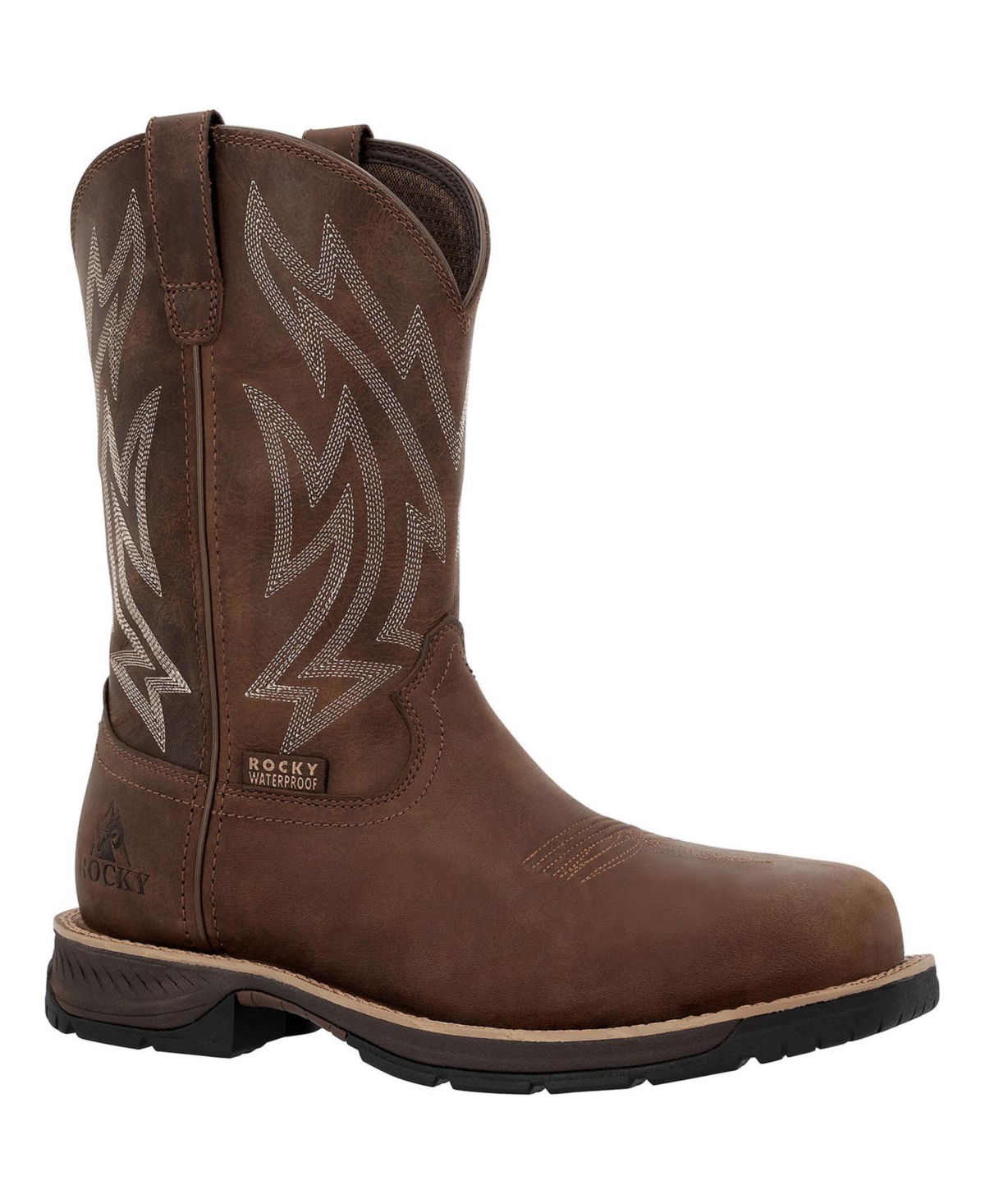 Click here for Rocky Mens Ride Lte Waterproof Western Boot - Brow... prices