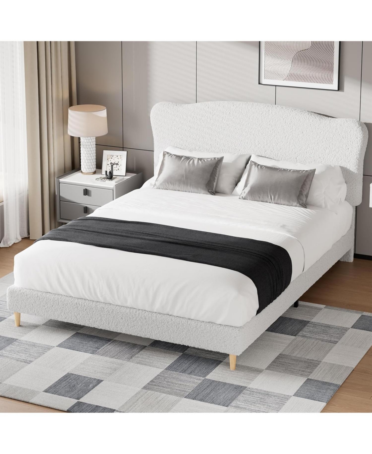 Click here for gaomon Bed Frame with Upholstered Headboard  Soft... prices