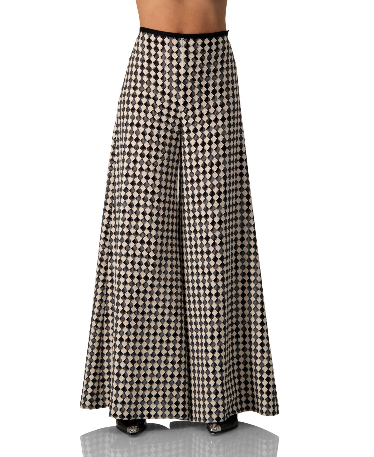 Click here for Ivonne Womens Wide-Leg Knit Pants with Geometric P... prices