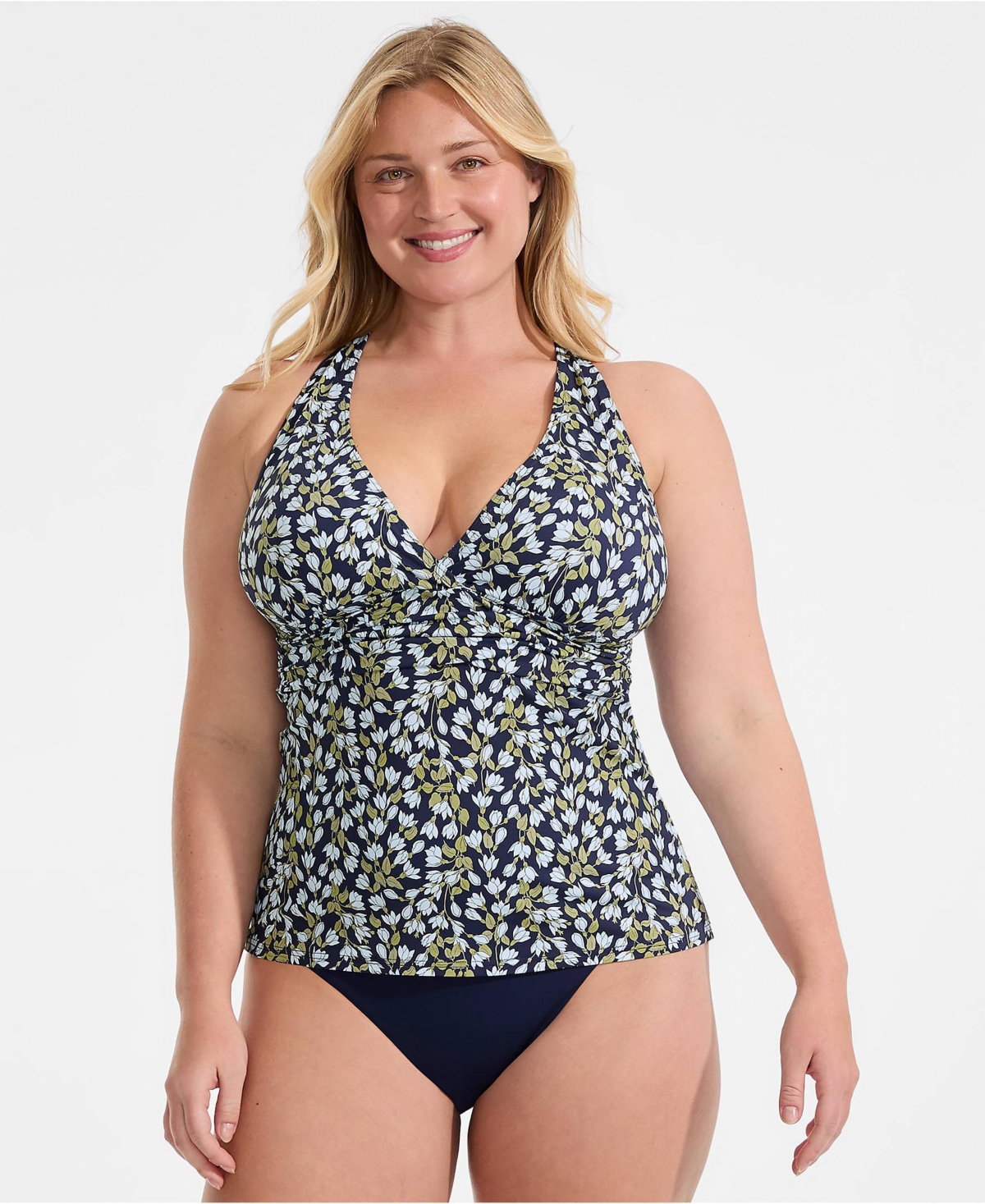 Click here for Lands End Plus Size V-Neck Plunge X Back Tankini T... prices