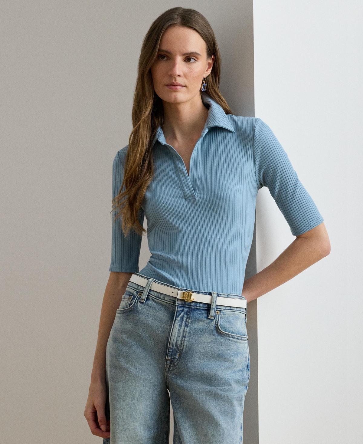 Click here for Lauren Ralph Lauren Womens Johnny Collar Polo T-Sh... prices