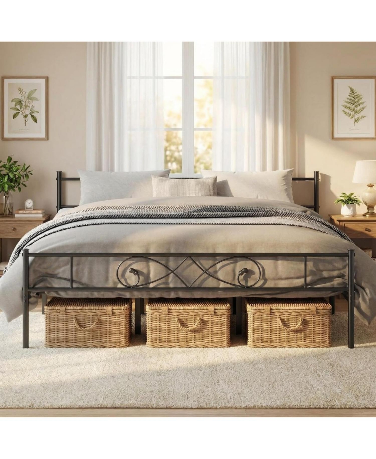 Click here for gaomon Platform Bed Frame  Metal with Fist Design... prices