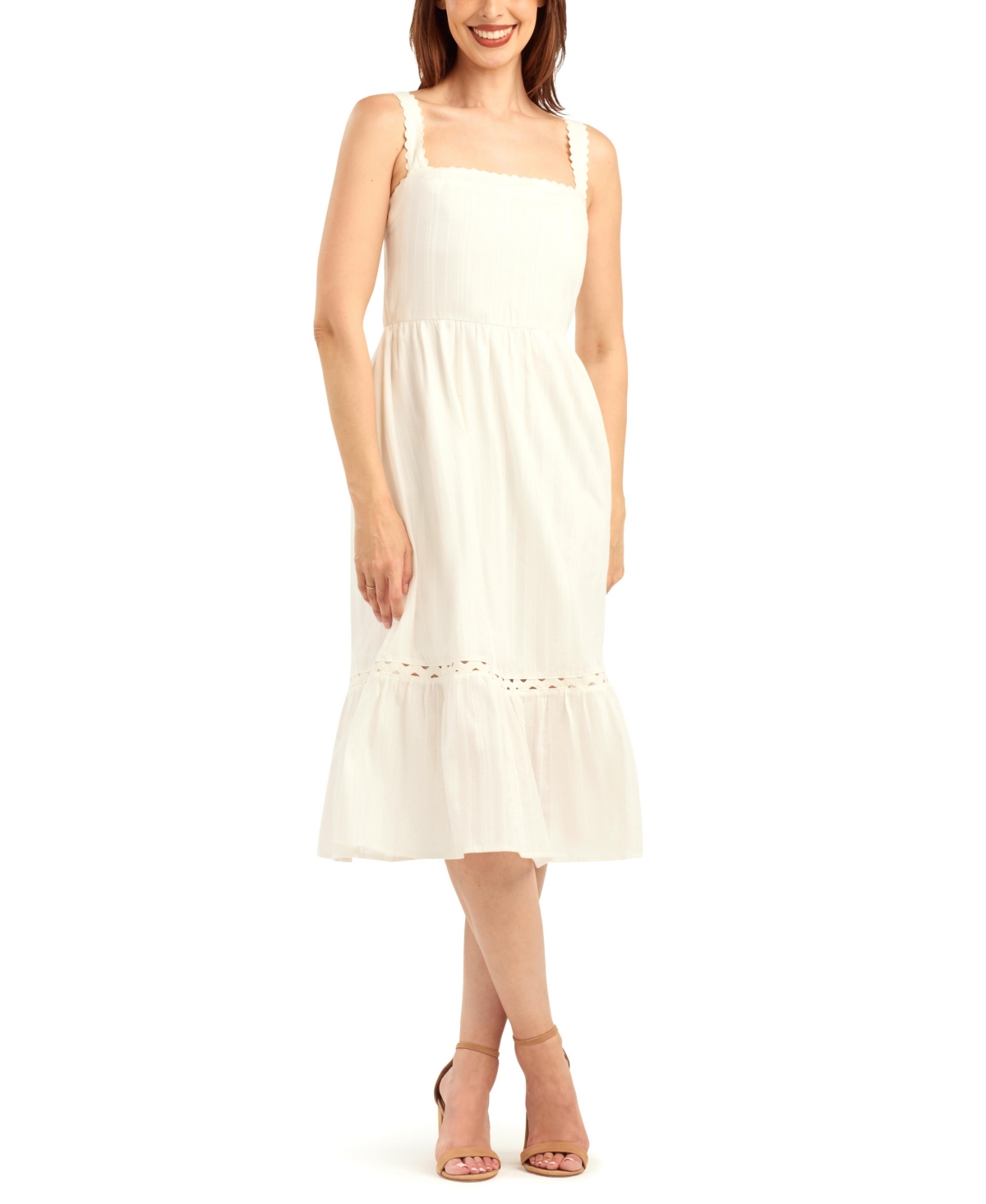 Click here for Bcx Womens Solid Striped Dobby Pull-On Dress - Off... prices