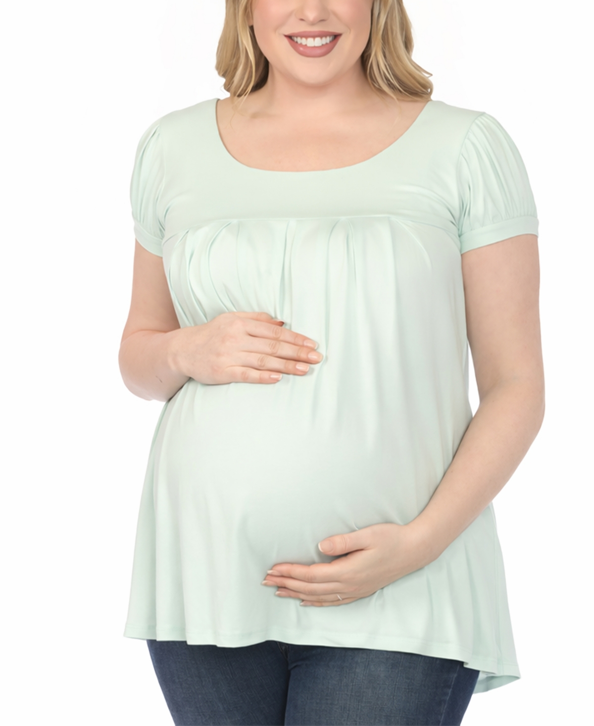 Click here for White Mark Plus Size Maternity Short-Sleeve Empire... prices