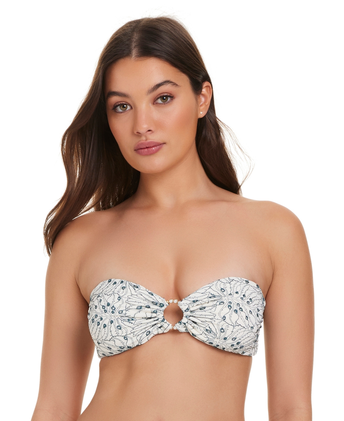 Click here for Red Carter Womens Bandeau Neck Embroidered Bikini... prices