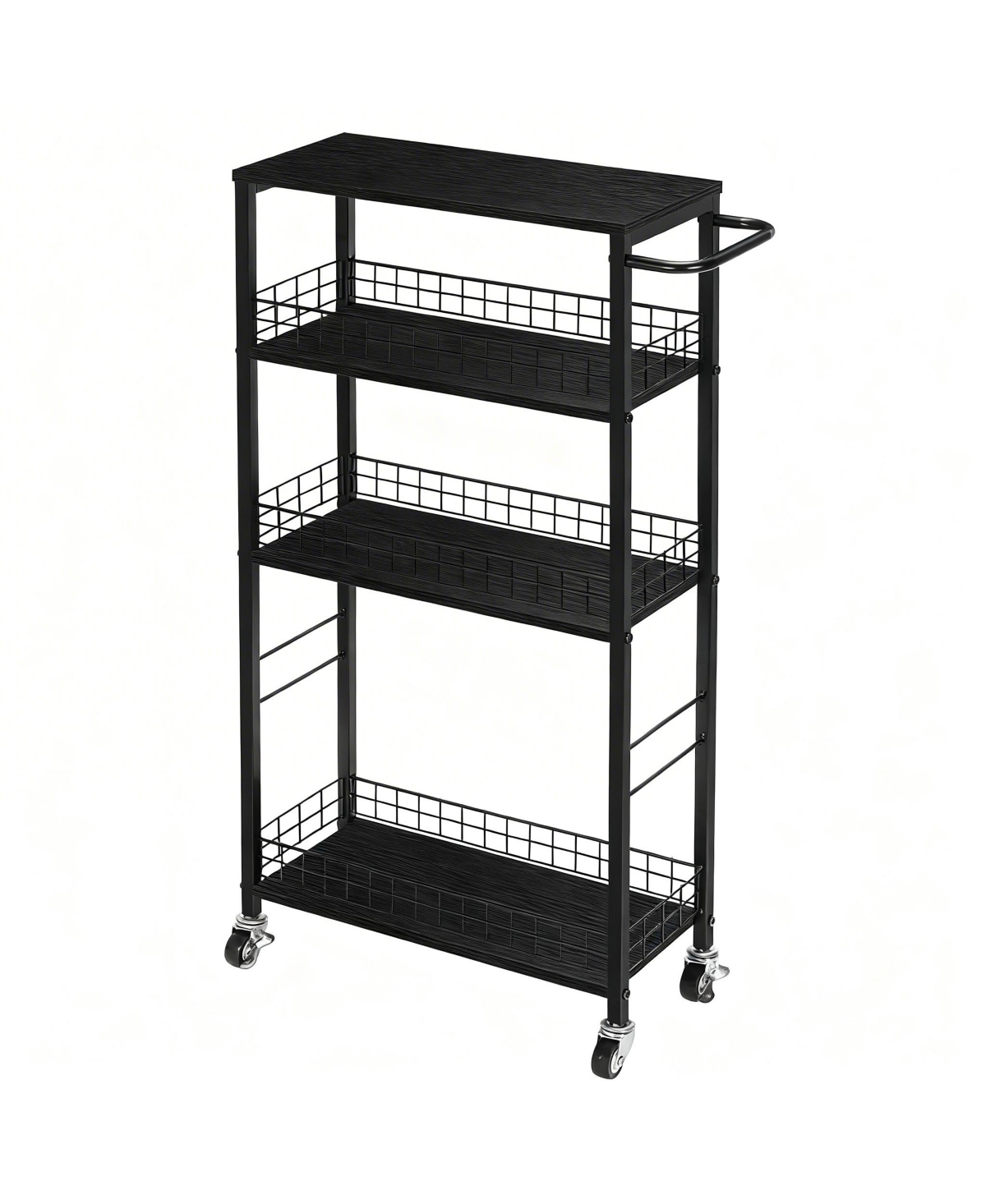 Click here for Yigii 4-Tier Slim Storage Cart with Wood for Narro... prices
