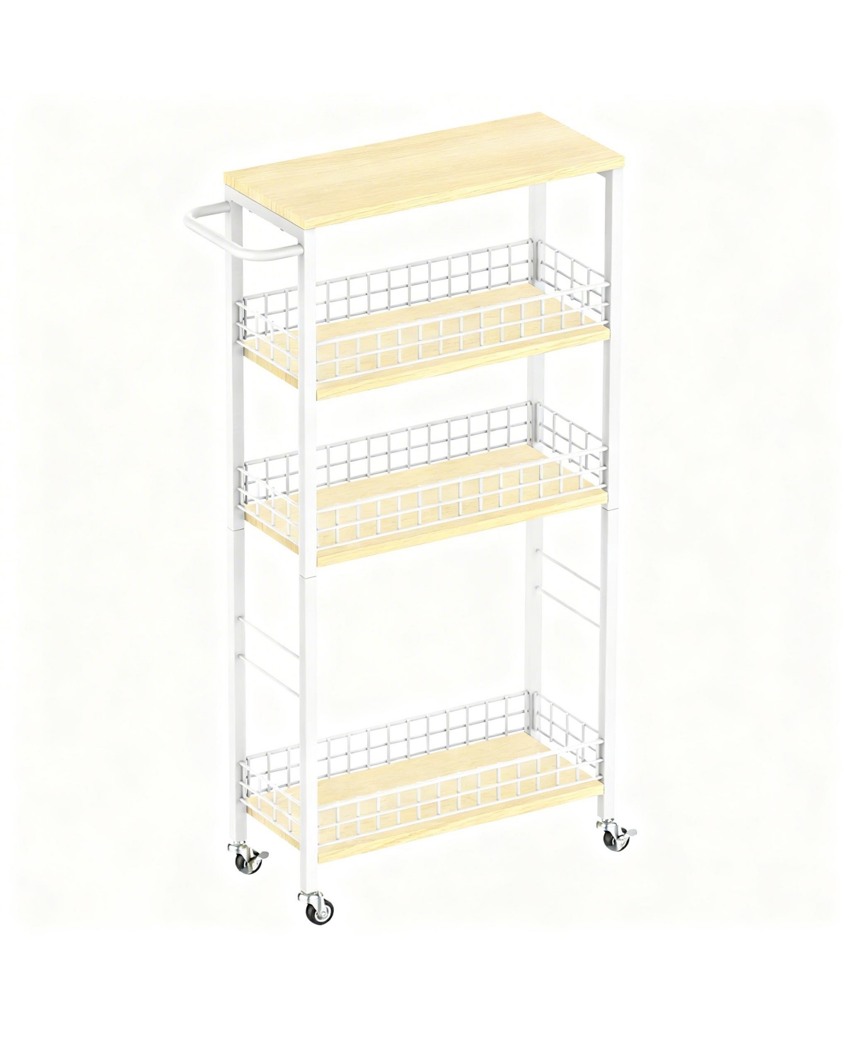 Click here for Yigii 4-Tier Slim Storage Cart with Wood for Narro... prices