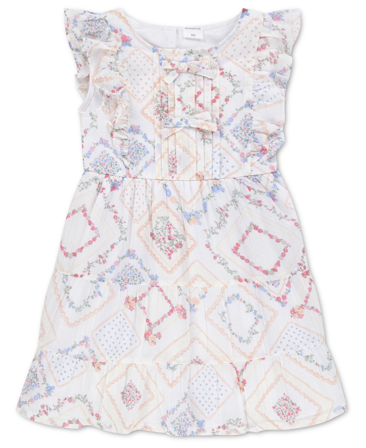 Click here for abercrombie Kids Girls Flutter Sleeve Dress - Whit... prices