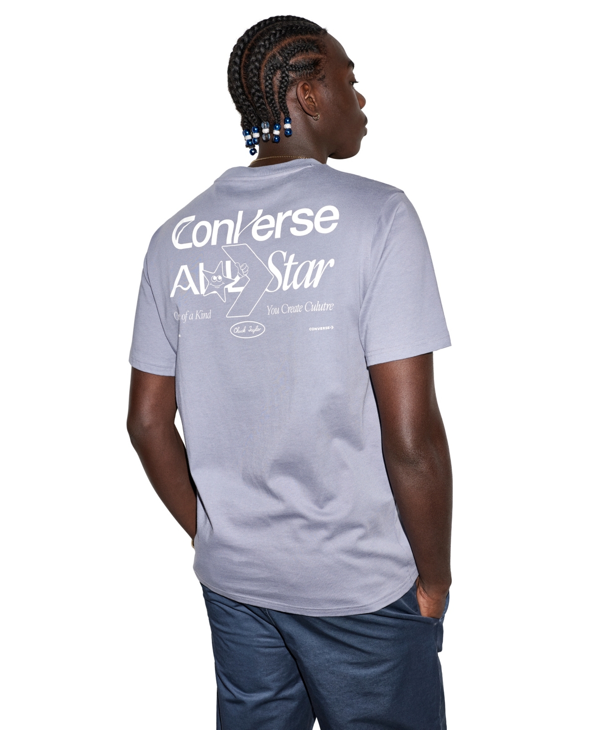 Click here for Converse Mens Chev Dazed Crewneck T-Shirt - Thunde... prices