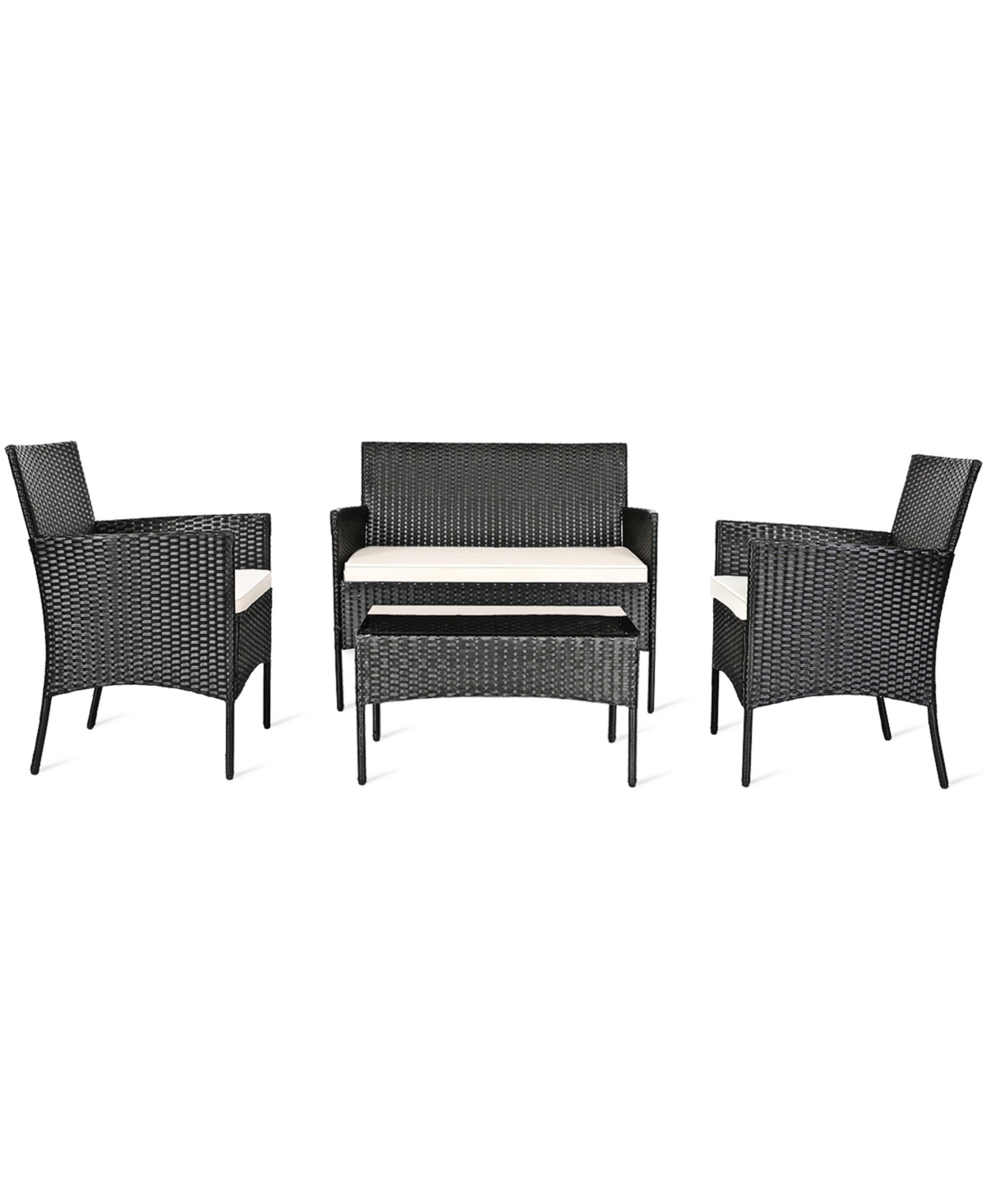 Click here for Gymax 4PCS Outdoor Furniture Set Patio Rattan Conv... prices