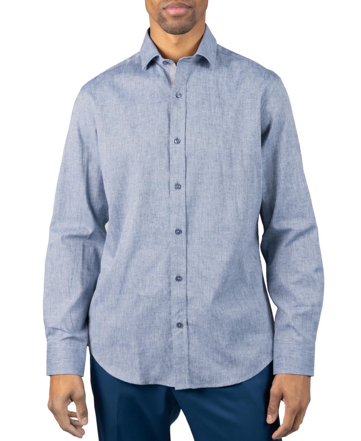 Click here for Tailorbyrd Mens Yarn Dyed Melange Linen Long Sleev... prices