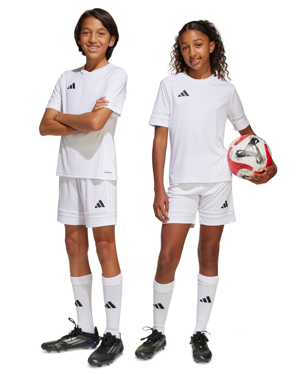 Click here for adidas Boys and Girls 6-20 Drawstring Shorts - Whi... prices