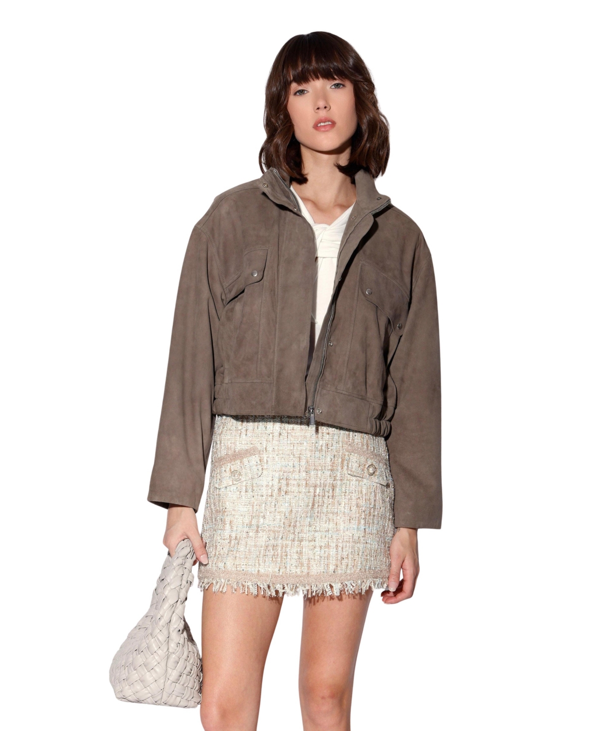 Click here for Walter Baker Womens Rihanna Suede Funnel Neck Jack... prices