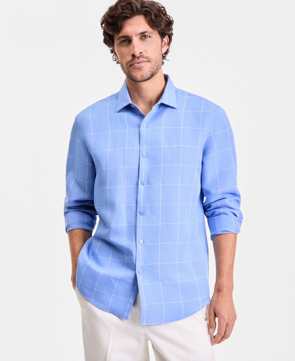 Click here for Alfani Mens Long-Sleeve Collared Button-Up Shirt... prices