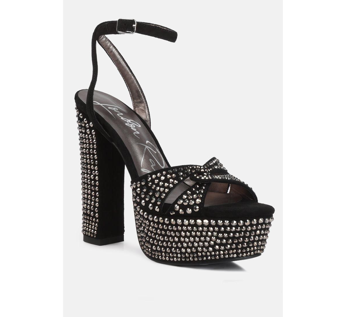 Click here for bellini heat-set diamante high block heel sandals... prices