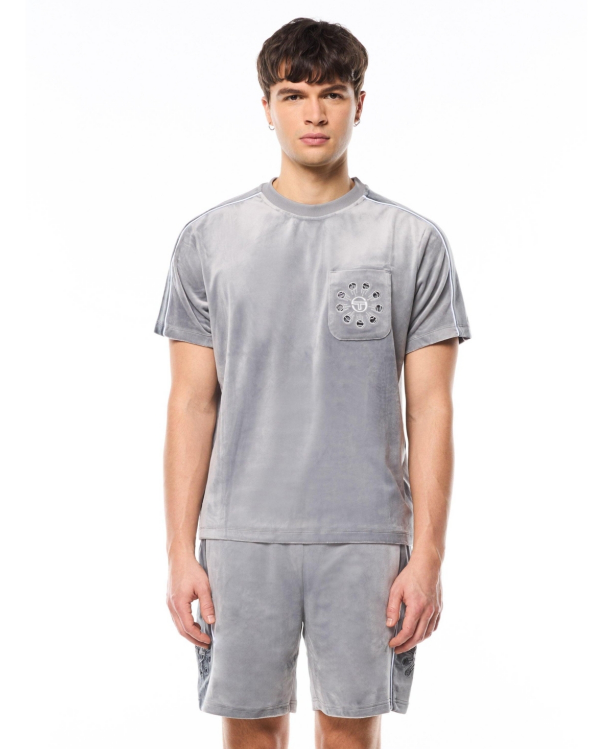 Click here for Sergio Tacchini Mens Cresta Velour Pocket T-shirt... prices