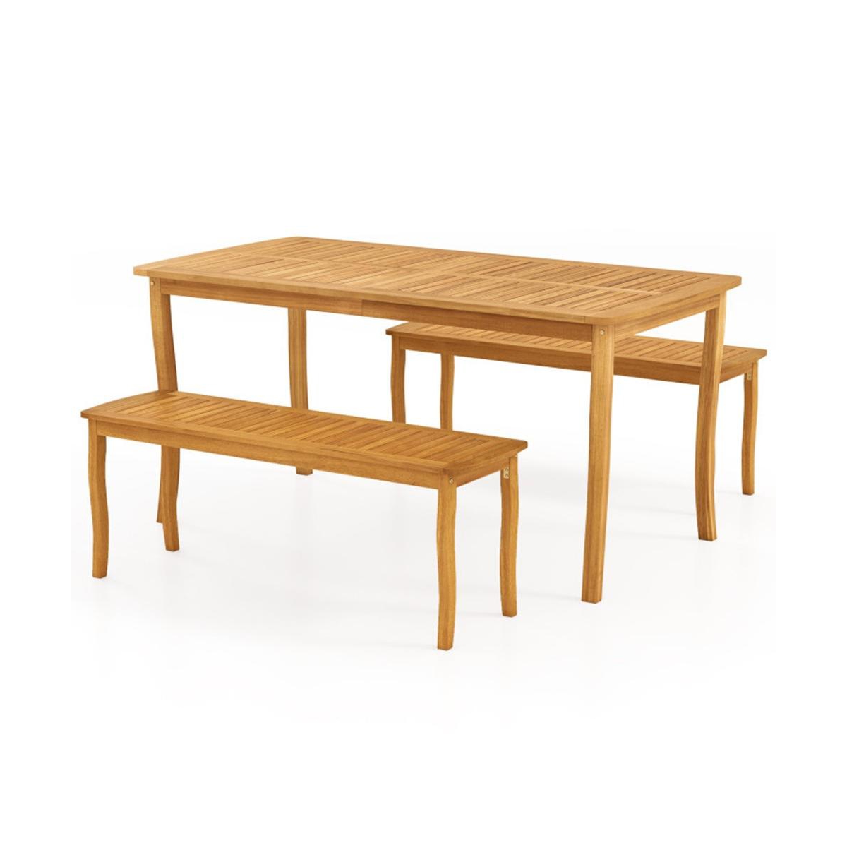 Click here for Slickblue Outdoor 3-Piece Dining Set with Acacia W... prices