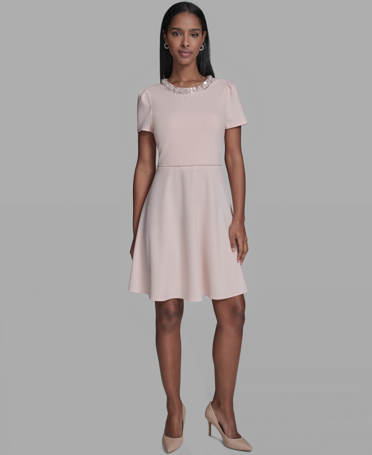 Click here for Karl Lagerfeld Paris Womens Embellished Neck Short... prices