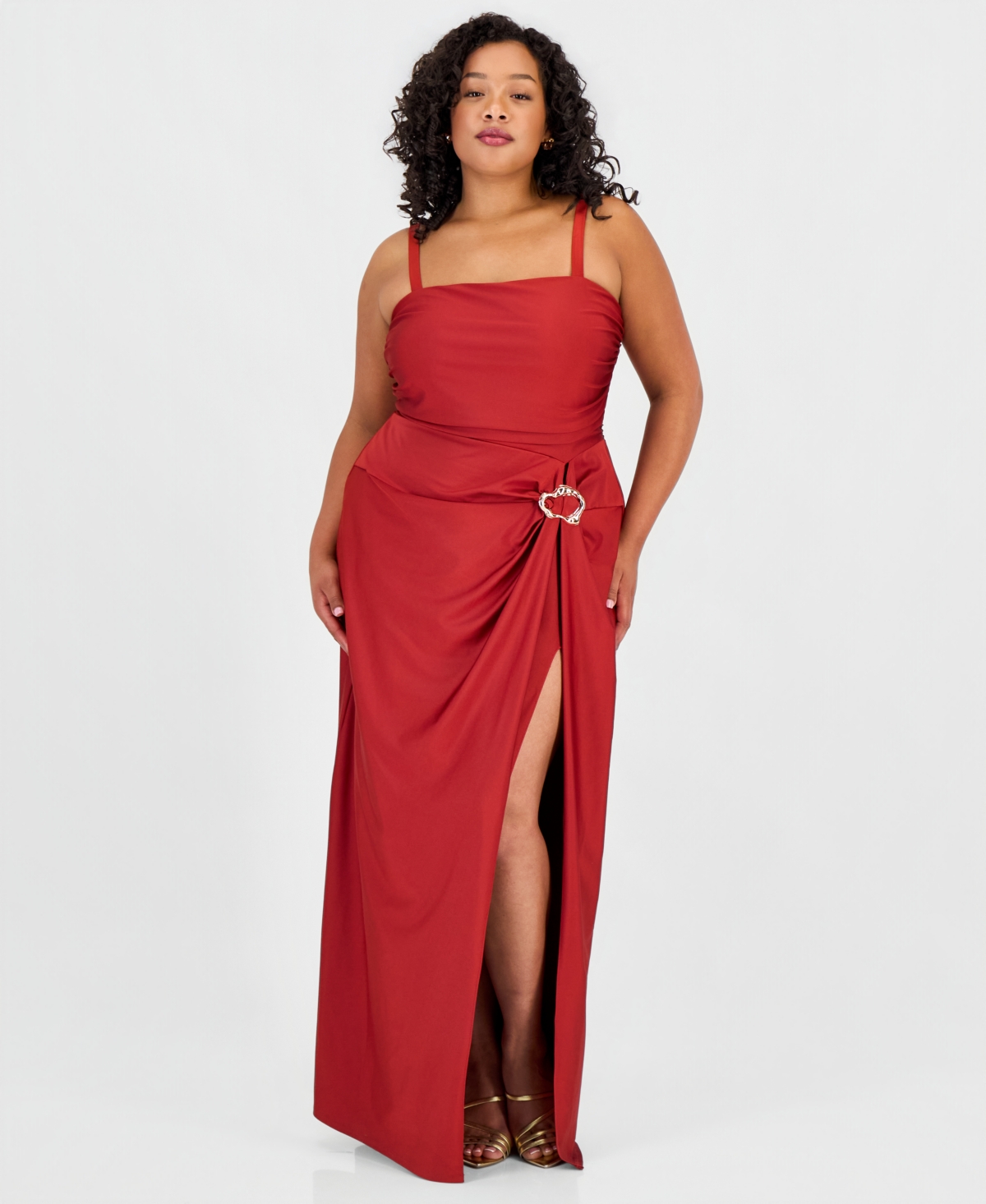 Click here for Seni & Cade Trendy Plus Size Ruched Sleeveless Gow... prices