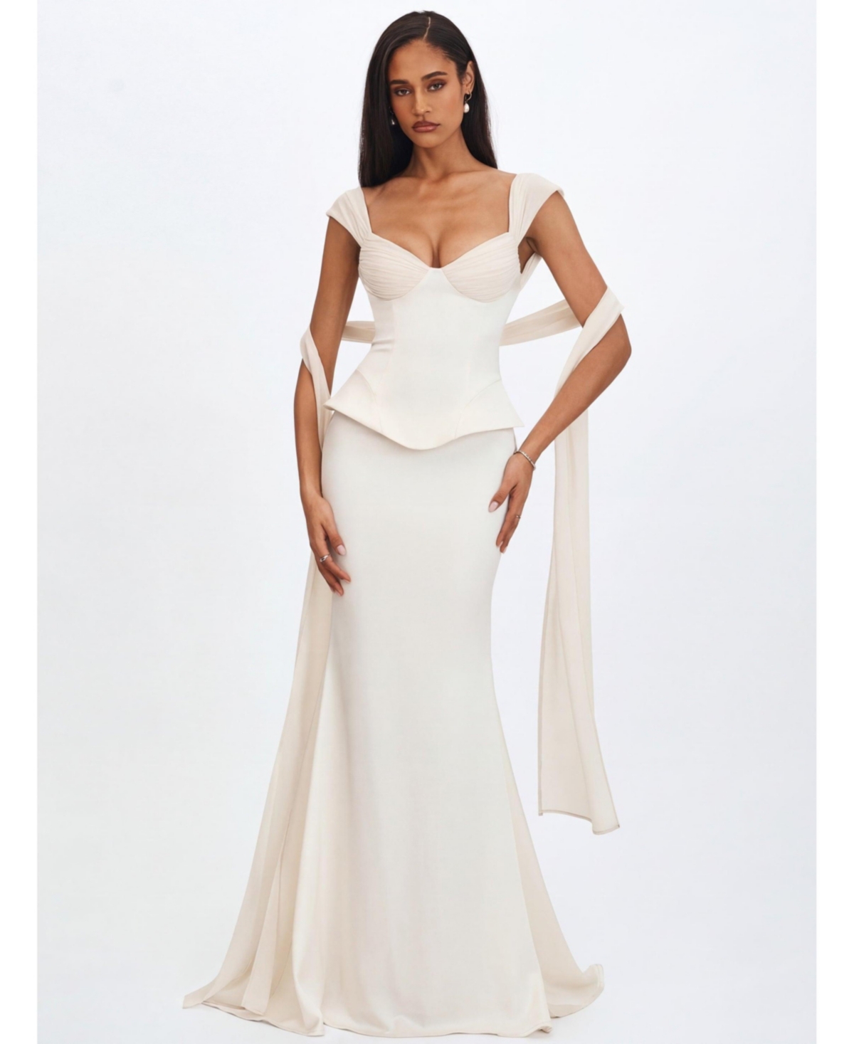 Click here for Miss Circle Womens Jessalyn Ivory Sweetheart Peplu... prices