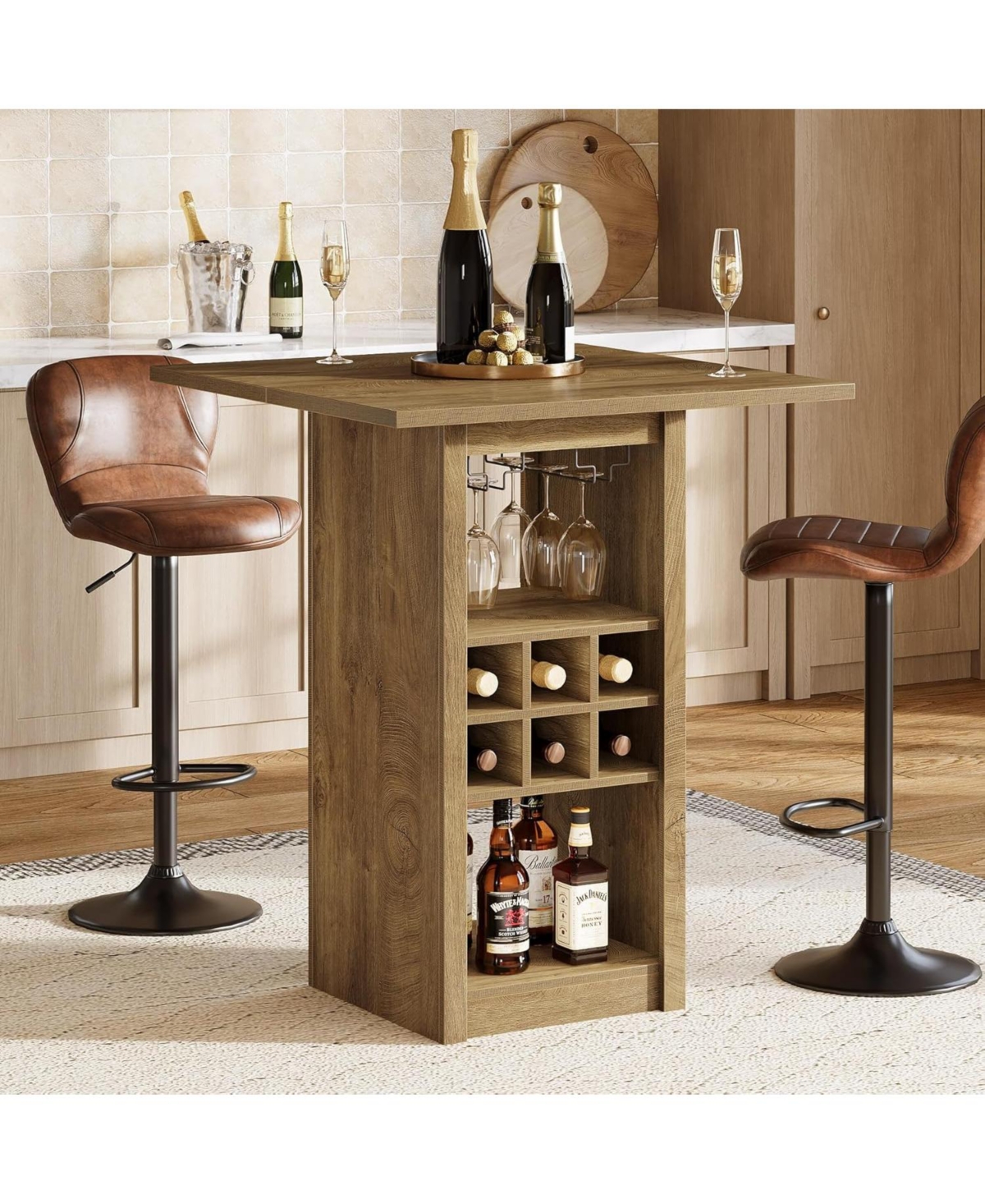 Click here for Tribesigns 31.5-Inch Square Bar Table  4-Tier Wood... prices