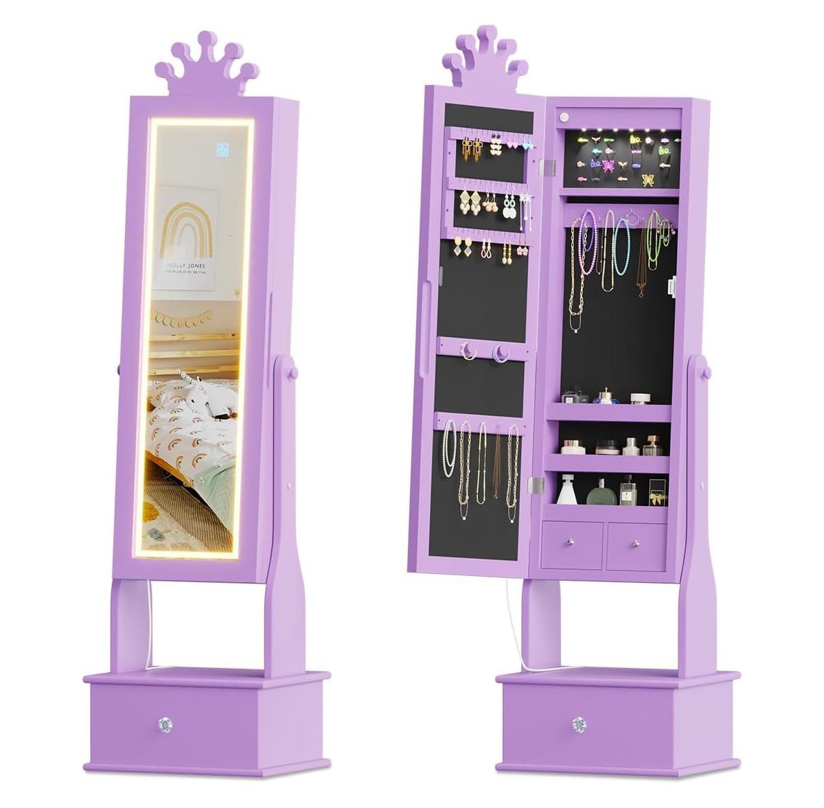 Click here for gaomon Kids Jewelry Armoire with Full-Length Mirro... prices