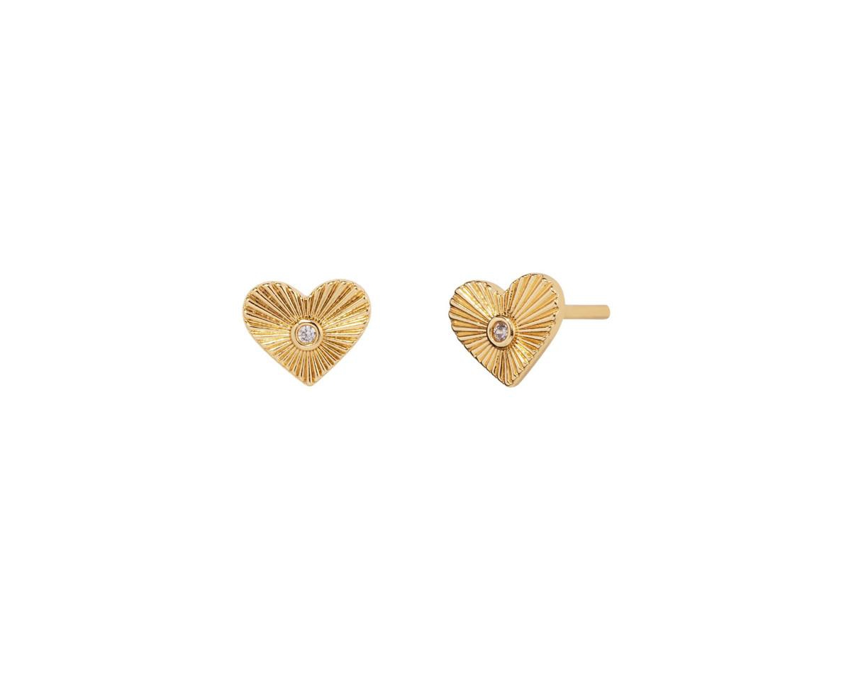 Click here for Little Sky Stone Isla Mini Heart Stud Earrings - G... prices