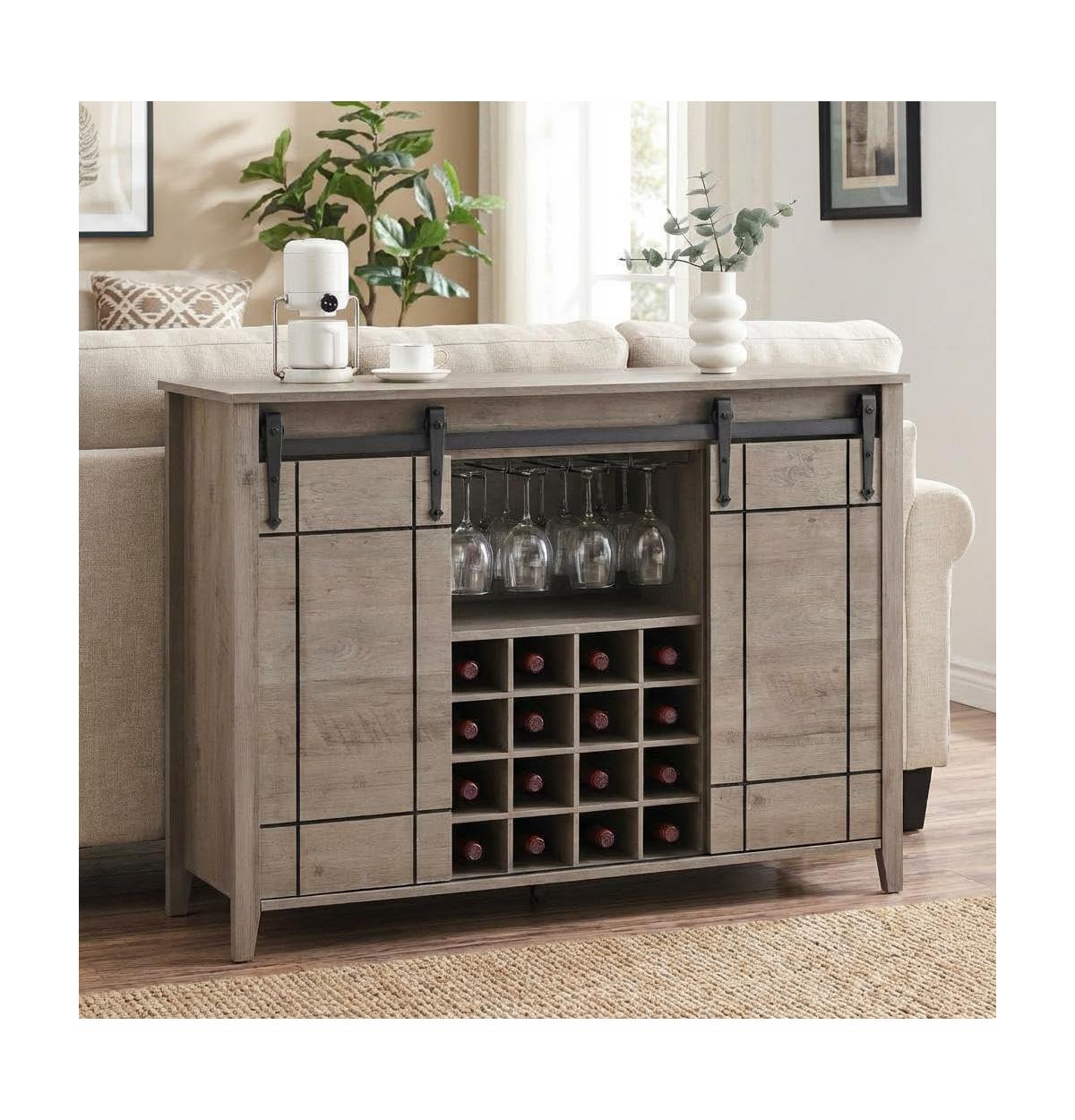 Click here for gaomon Farmhouse Bar Cabinet with Sliding Barn Doo... prices