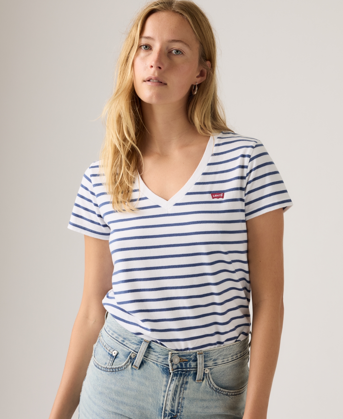 Click here for Levis Womens Perfect Cotton V-Neck Short-Sleeve T-... prices