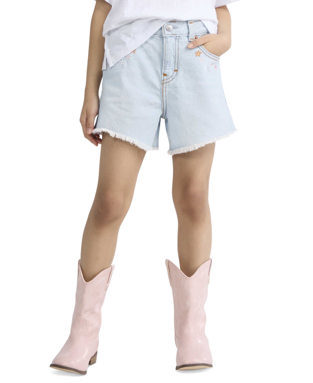 Click here for Levis Girls 4-6X Crochet Applique A-Line Shorts -... prices