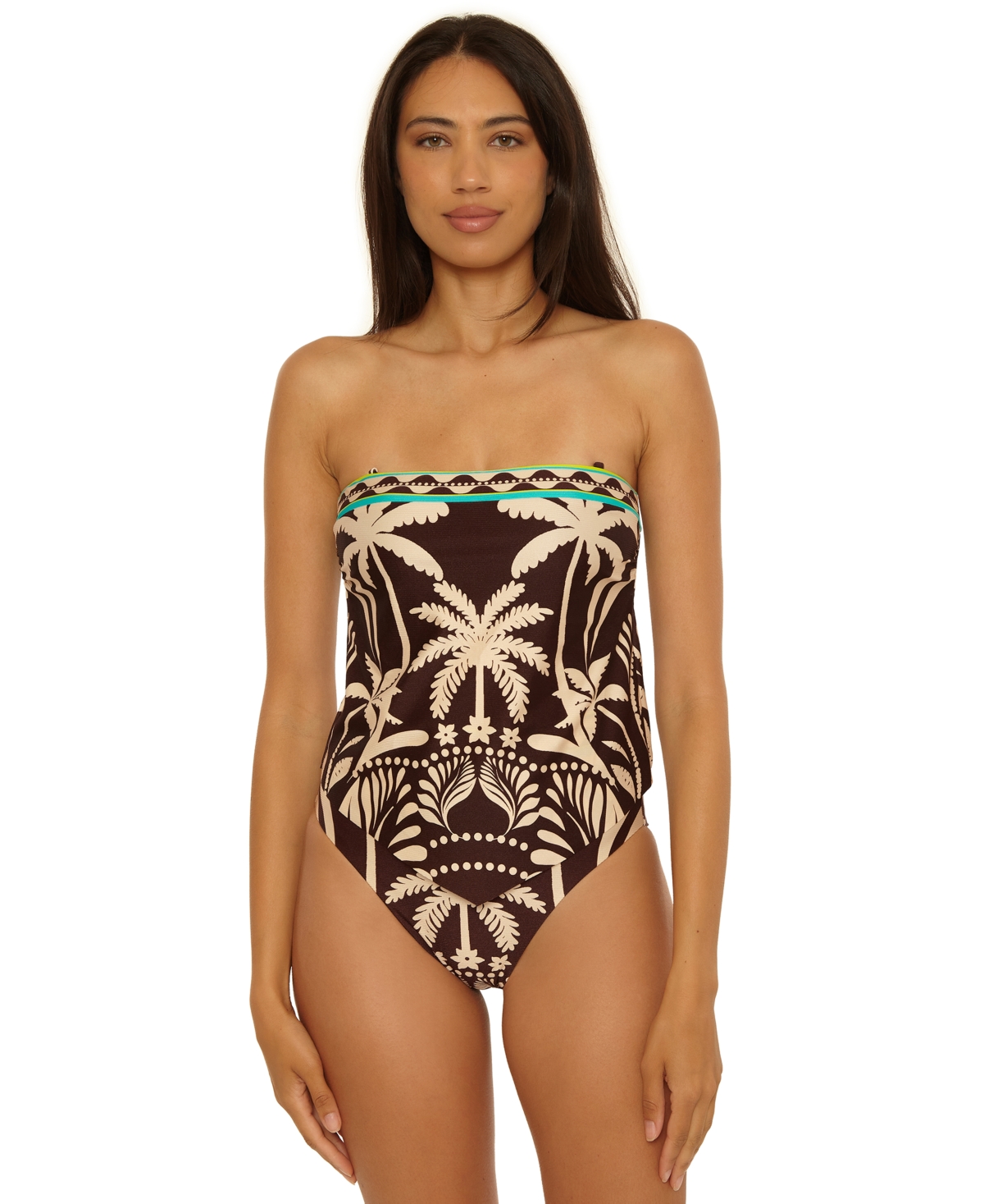 Click here for Trina Turk Womens Strapless Printed Tankini Top -... prices