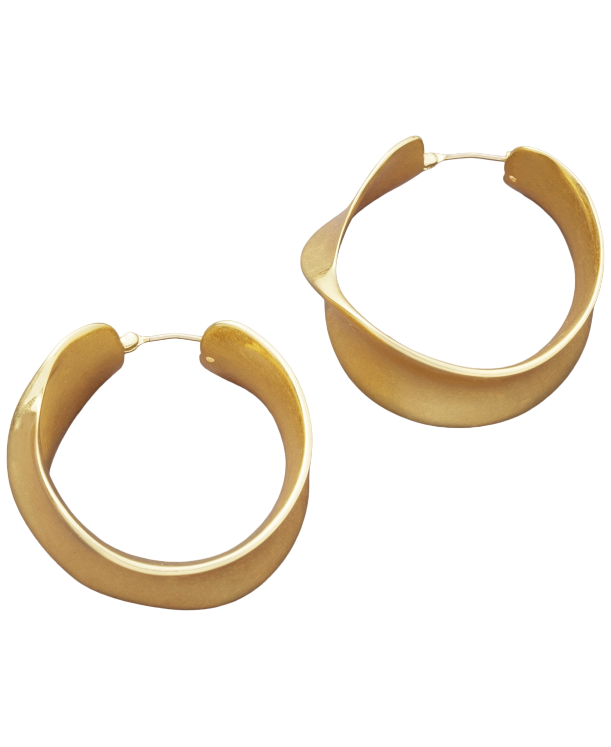 Click here for Donna Karan Gold-Tone Twisted Wide Hoop Earrings -... prices