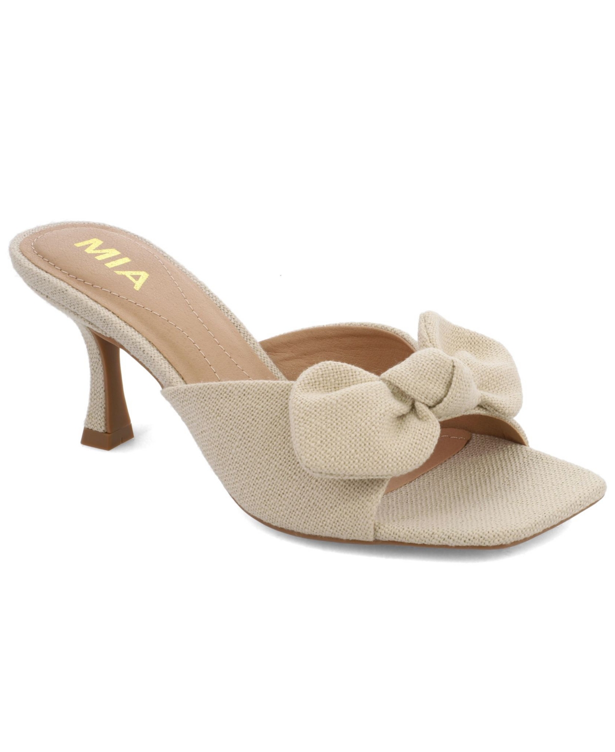 Click here for Mia Womens Elyzza Bow Slip-On Square-Toe Dress San... prices