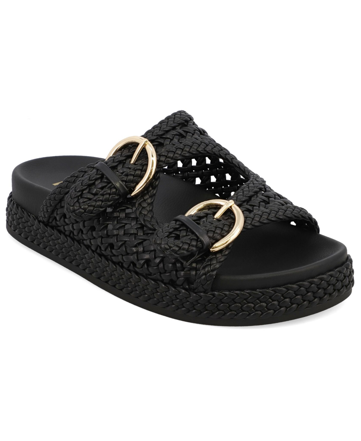 Click here for Mia Womens Trendy Woven Double Buckle Slide Sandal... prices