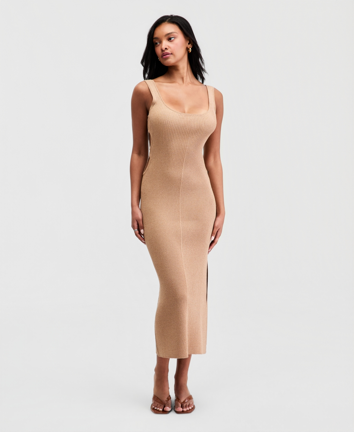 Click here for Bar Iii Womens Metallic Knit Cutout Tank Dress  Ma... prices