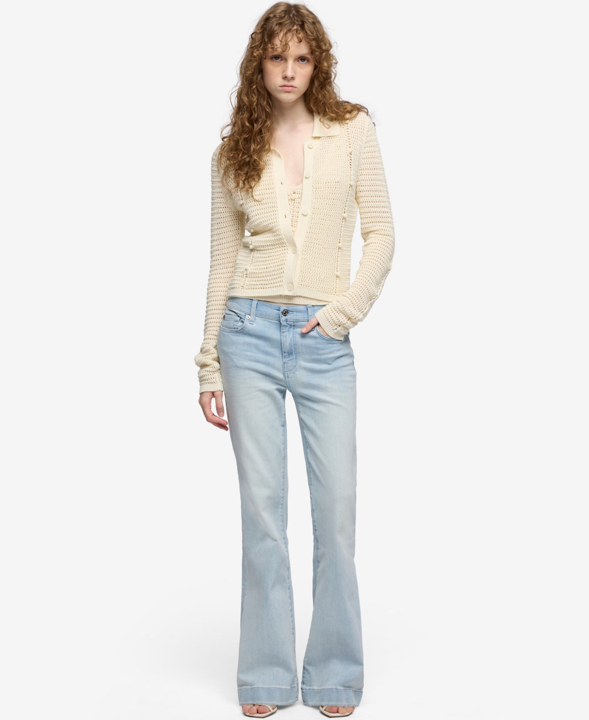 7 for All Mankind Womens Dojo Tailorless Flare-Leg Jeans - Decatur