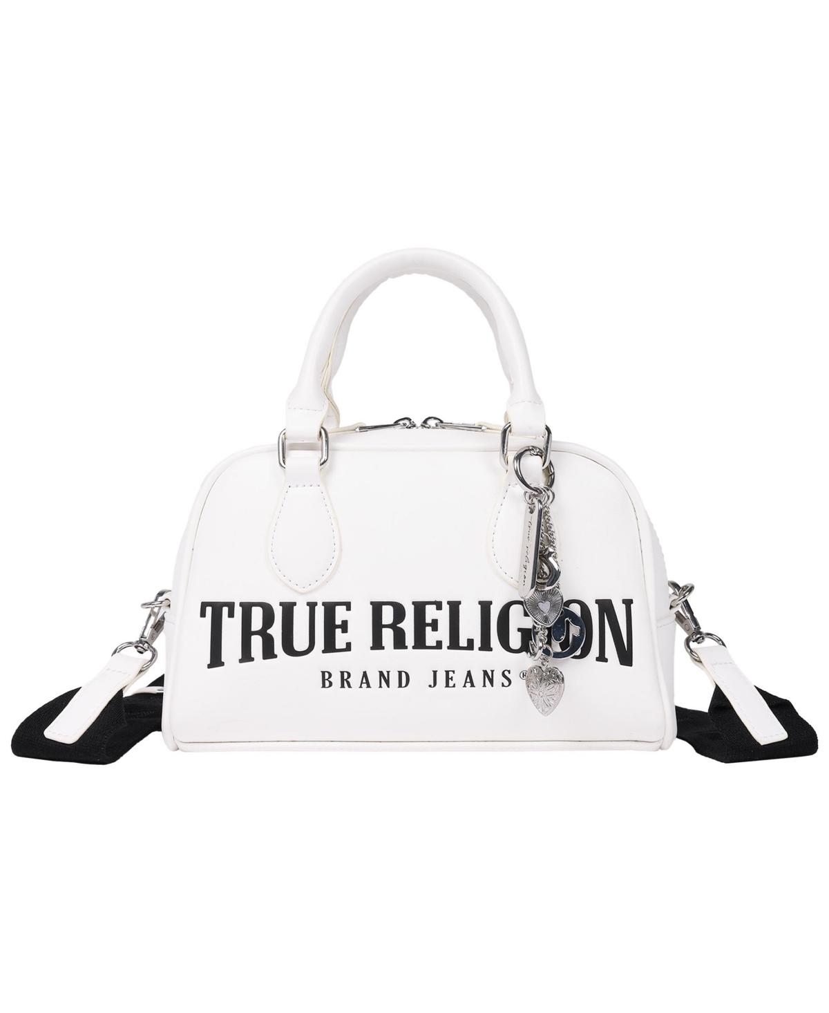 Click here for True Religion Bombe Logo Satchel with Charm - Whit... prices