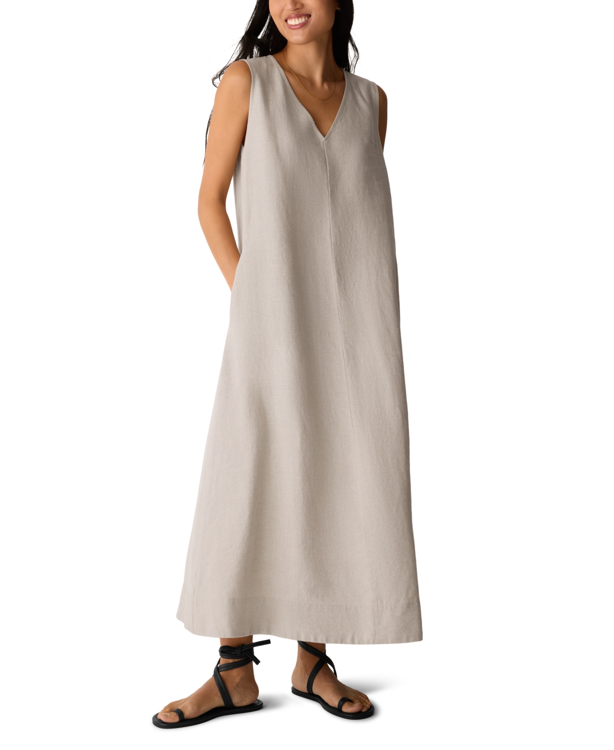 Click here for Eileen Fisher Womens Sleeveless V-Neck Dress - Und... prices
