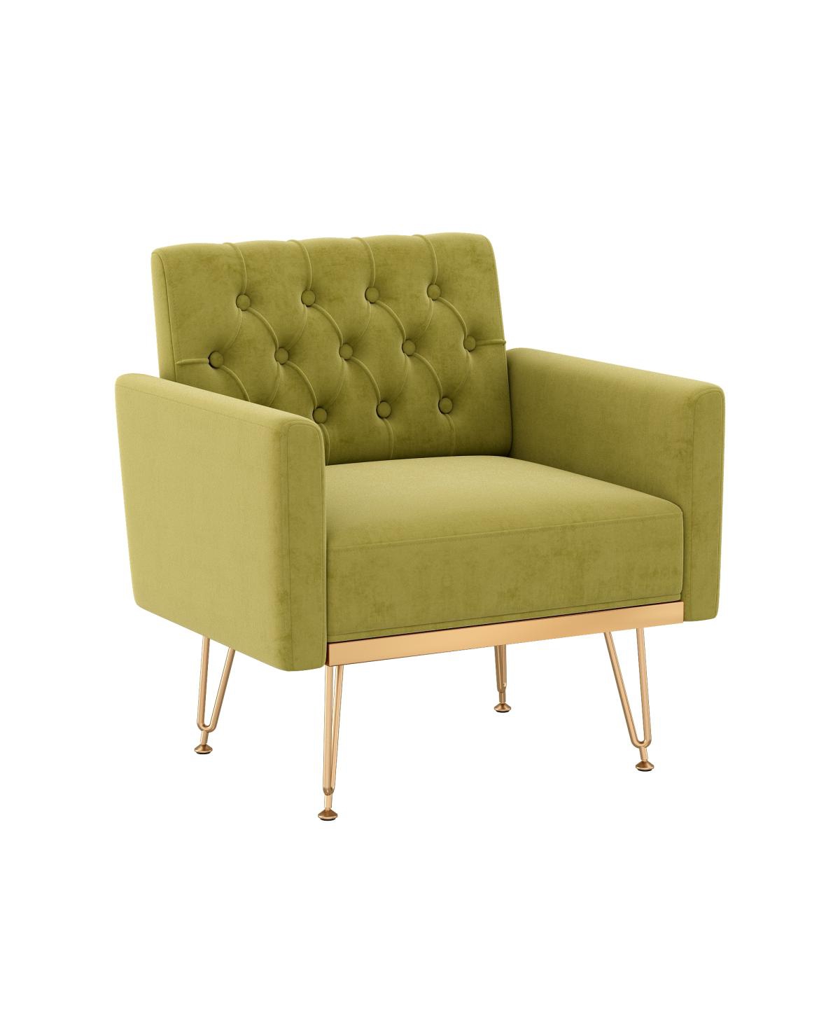 Click here for Streamdale Furniture Velvet Tufted Armchair with G... prices