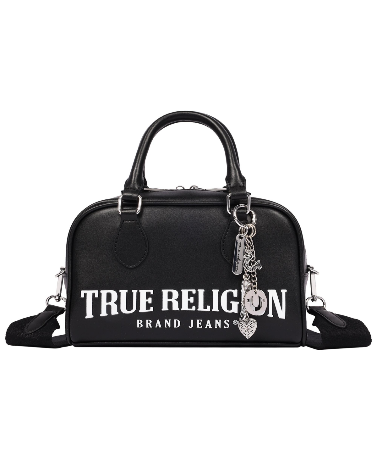 Click here for True Religion Bombe Logo Satchel with Charm - Blac... prices