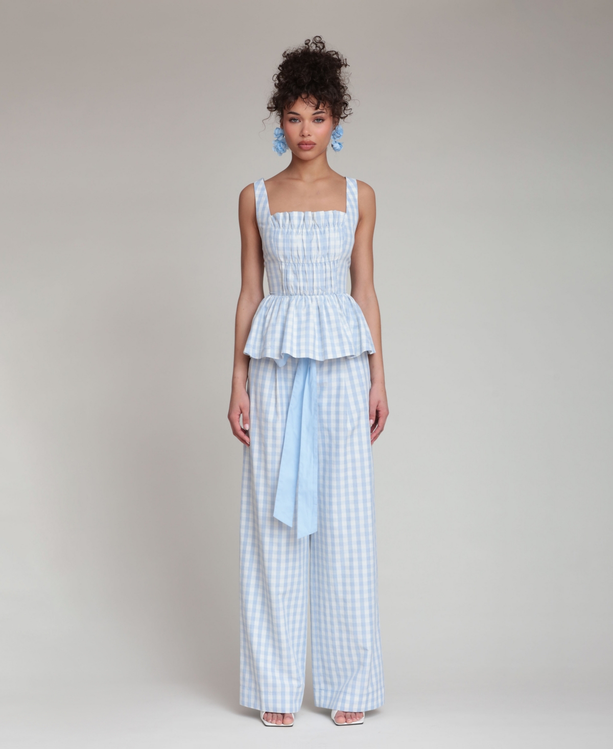 Click here for Avec Les Filles Womens Smocked Detail Peplum Top -... prices