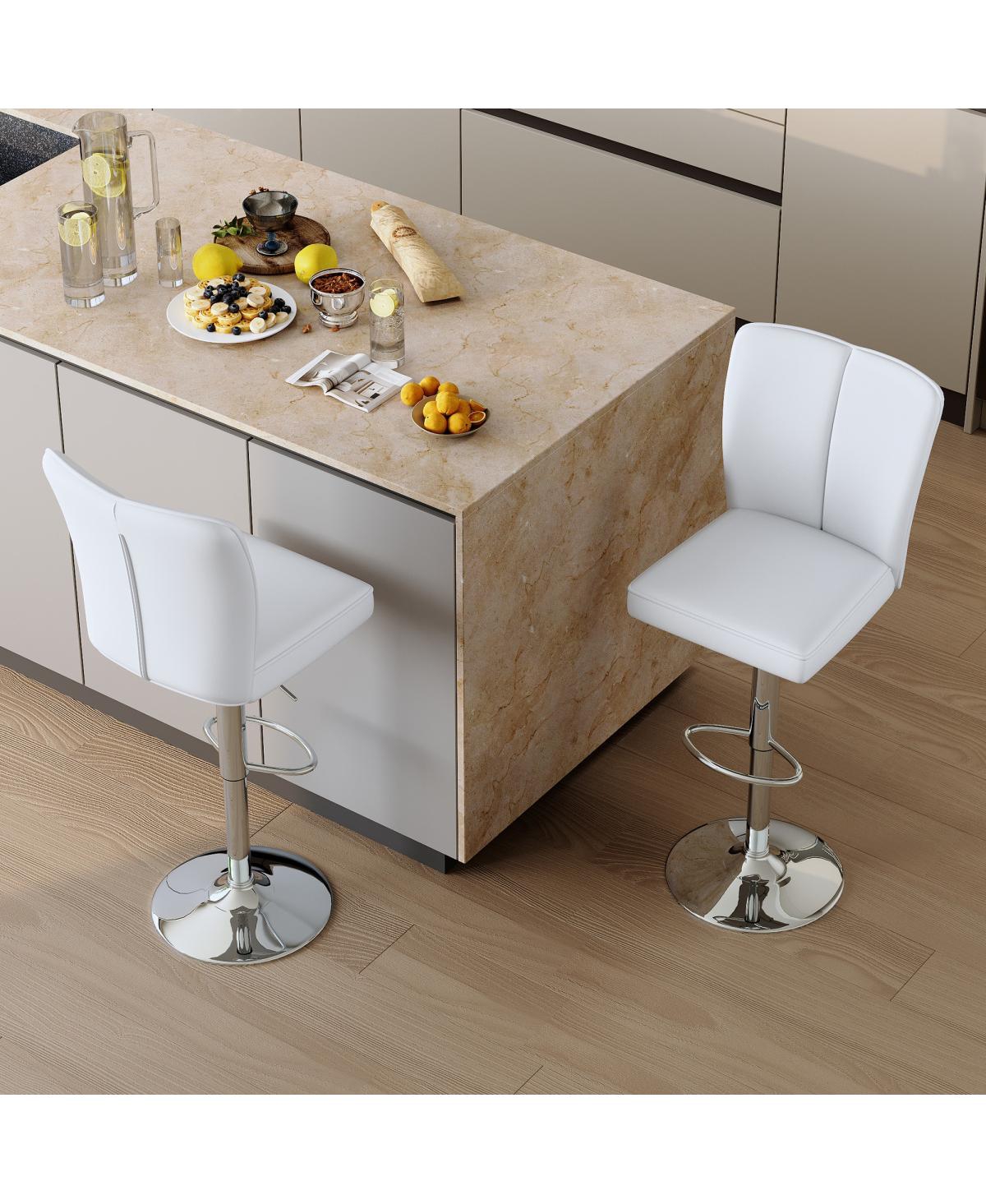 Click here for Streamdale Furniture Modern White Pu Bar Stool Set... prices
