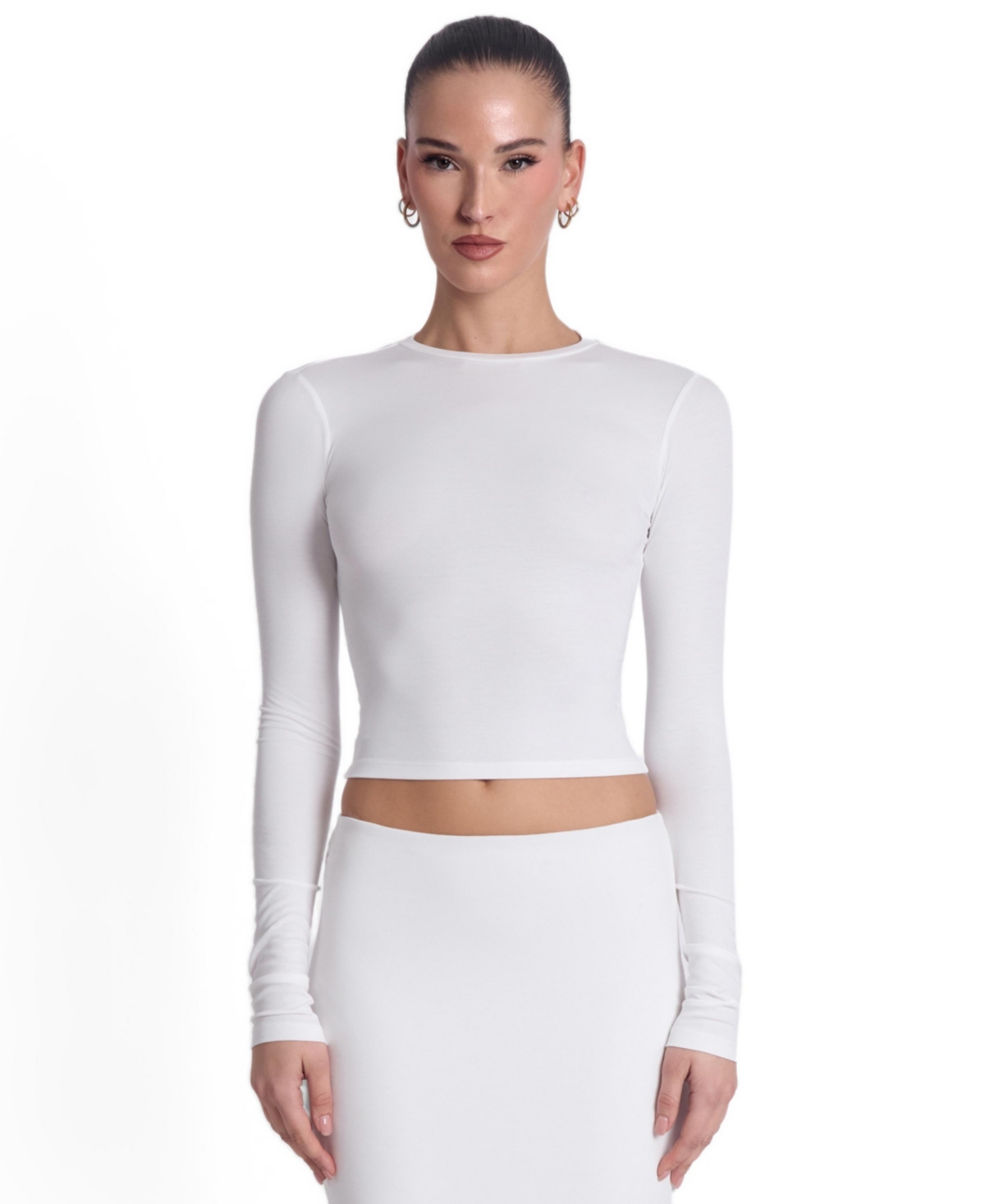 Click here for Leau Womens Everyday Jersey Long Sleeve Top - Whit... prices