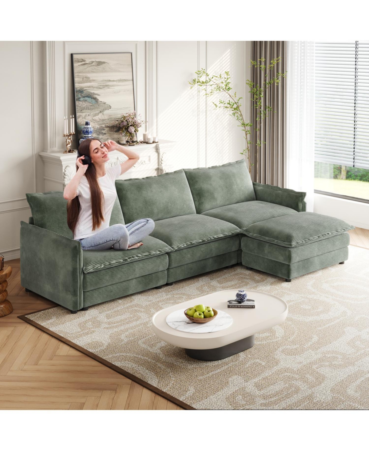 Click here for Streamdale Furniture Streamdale Corduroy 3-Seater... prices