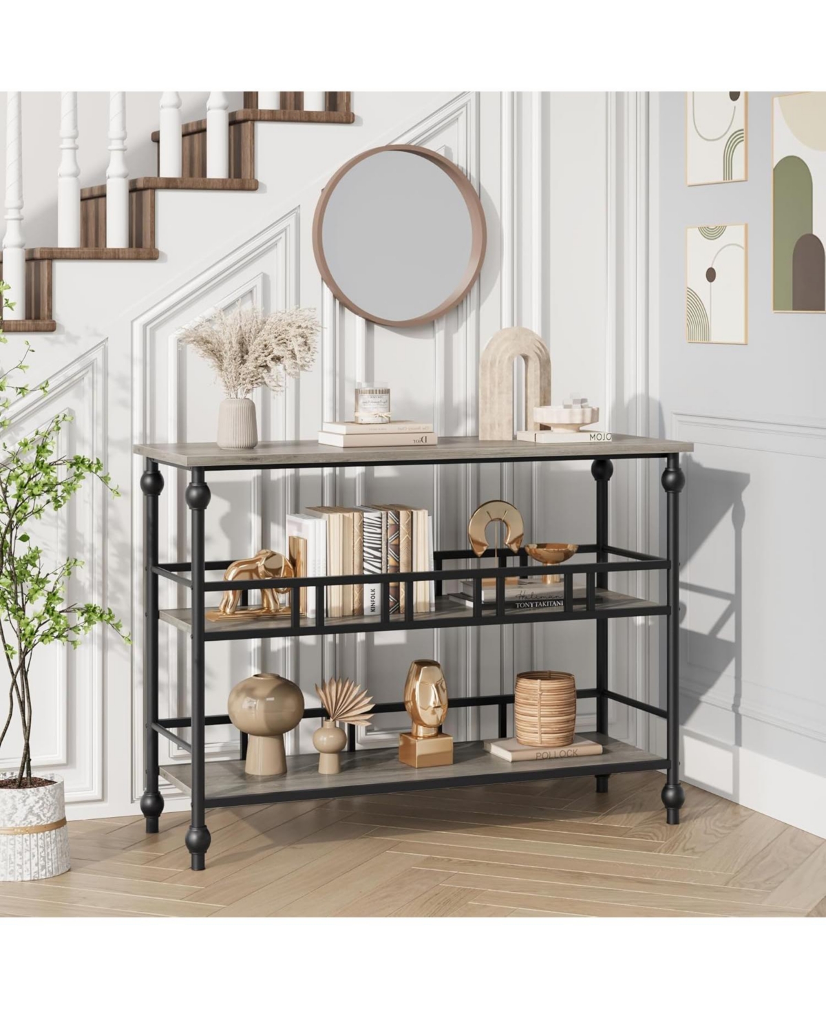 Click here for gaomon Retro 3-Tier Console Table and Sideboard Bu... prices