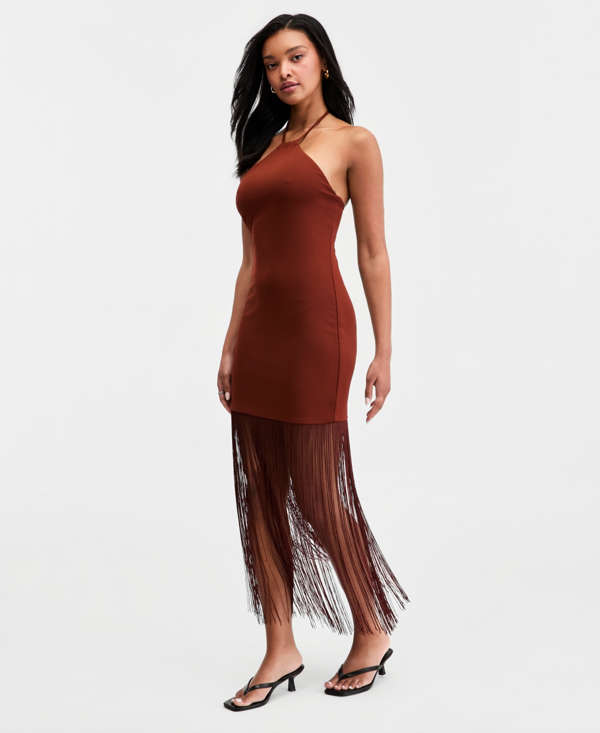 Click here for Bar Iii Womens Fringe-Hem Halter Dress  Macys Excl... prices